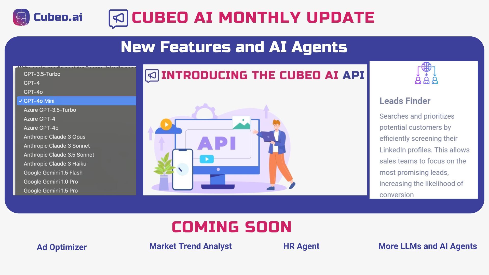Cubeo AI Monthly Update: New Models, Agents, and Features for Advanced AI Integration